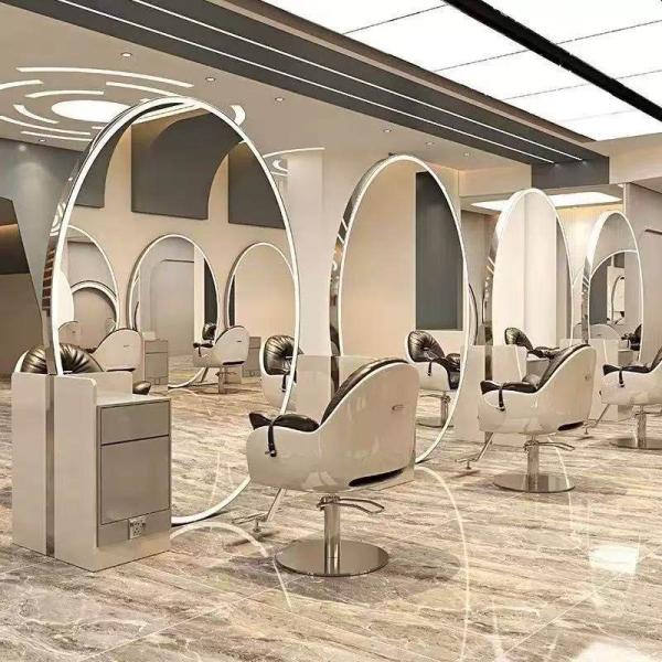Quality Kingstin Luxury LED Hairdressing Mirror Station Sided Styling Unit - Professional Barber Shop Furniture & Equipment for sale