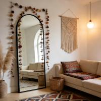 Quality Kingstin Arched Full-Length Mirror Black Thin Frame - Bohemian Wabi-Sabi Home for sale
