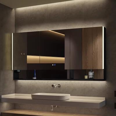 China High Quality Smart LED Bathroom Vanity Storage Mirror Modern Design Defogging Feature Wall-Mounted for Hotels Apartments Villas for sale
