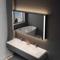Quality Luxury Modern LED Mirror Cabinet Anti-Fog Water Resistant Wall-Mounted Acrylic for sale