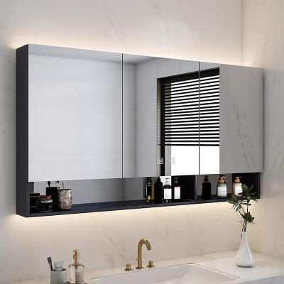 Modern Double-Door LED Bathroom Cabinet Mirror Water-Resistant Touch ...