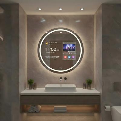 China Kingstin Smart Series: Frameless Round Smart Mirror with Integrated Android System & Anti-Fog Technology for sale