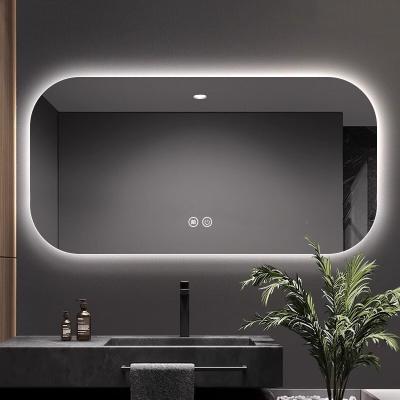 China Luxury LED Bath Mirror with Modern Premium Design Touch Switch Rectangular & Round-Edged for Hotels Elegant Apartments Villas for sale