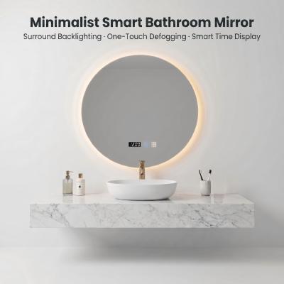 Kingstin Frameless LED Backlit Bathroom Mirror, Anti-Fog Smart Vanity ...
