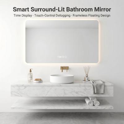 Kingstin Smart Backlit Bathroom Mirror, Anti-Fog Frameless LED Mirror ...