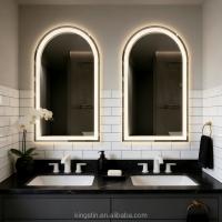 Quality Kingstin Frameless Arched LED Bathroom Mirror - Dimmable, Anti-Fog, Bluetooth & for sale