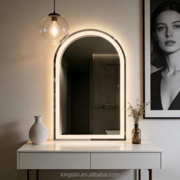 Quality Wholesale Frameless Smart Mirror With Led Light Custom Arch Rest Room Dimming Backlit Led Bathroom Mirror for Hotel for sale