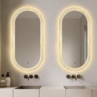 Quality Kinstin Oval-shaped LED Bathroom Mirror - Modern Smart Hotel Grade with Anti-Fog for sale