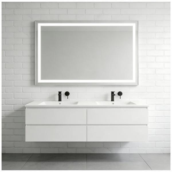 Quality Modern LED Smart Bathroom Mirror - Anti-fog Function and Time Display, Suitable for sale