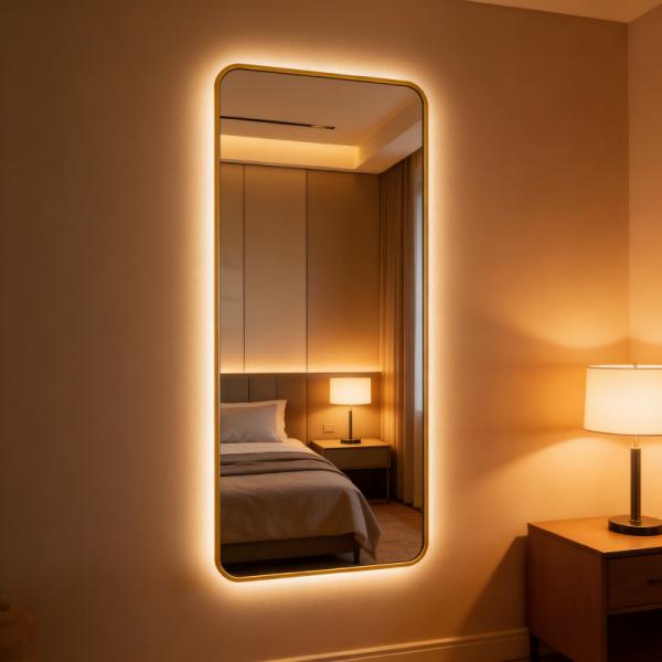 Quality Modern Style Full-Length Intelligent LED Light Touch Screen Glass Mirror for High-Definition Wall Fitting Living Dressing Room for sale