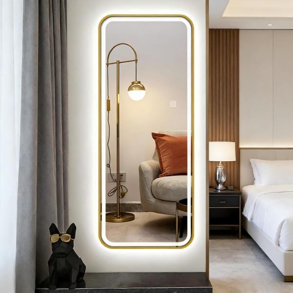 Quality Modern Style Full-Length Intelligent LED Light Touch Screen Glass Mirror for High-Definition Wall Fitting Living Dressing Room for sale