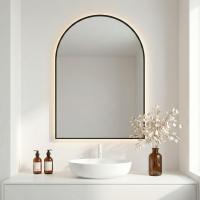 Quality LED Arched Frameless Bathroom Mirror - High Accurate Color Rendering| IP44 for sale