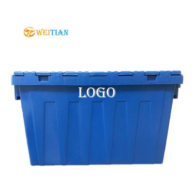 Cina casse muoventesi accatastabili blu del carico 50Kg dell'HDPE logistico di plastica della scatola del peso 3000g in vendita