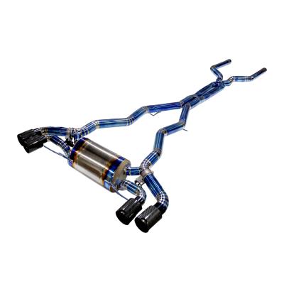 China 4.4T V8 Valved Sport Titanium Turbo Cat Back Exhaust System Stainless Steel For 2018-2023 BMW M5 S63 for sale