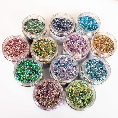 China Diamonds Chameleon Glitter Flakes Mixed Photorefractive Chunky Paillette for sale