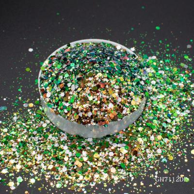 China Diamonds Chameleon Glitter Flakes Mixed Photorefractive Chunky Paillette for sale