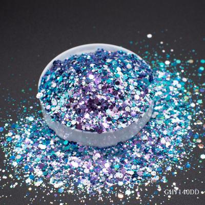China Diamonds Chameleon Glitter Flakes Mixed Photorefractive Chunky Paillette for sale