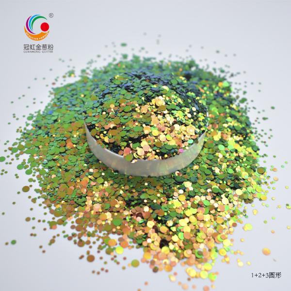 Quality Gold Green Red Loose Chameleon Glitter Flake Nail Art Maple Leaf OEM for sale