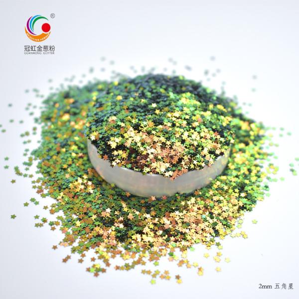 Quality Gold Green Red Loose Chameleon Glitter Flake Nail Art Maple Leaf OEM for sale