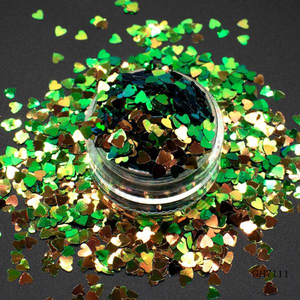 Quality Bulk Chunky Iridescent Loose Glitter Chameleon Powder Peacock Gold Green PET Sequin for sale