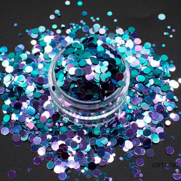 Quality Bulk Chunky Iridescent Loose Glitter Chameleon Powder Peacock Gold Green PET for sale