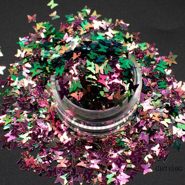 Quality Bulk Chunky Iridescent Loose Glitter Chameleon Powder Peacock Gold Green PET for sale