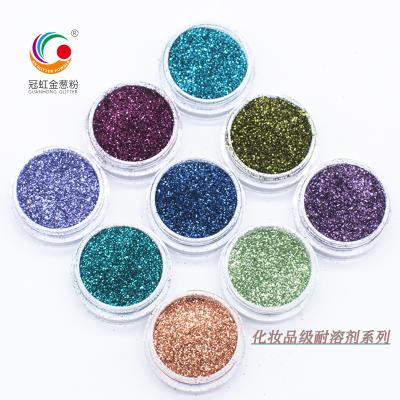 China Solvent Resistant Glitter Powder Fashion Highlight Cosmetic Grade for Creative Makeup OEM Acceptable Customizable Free Sample for sale