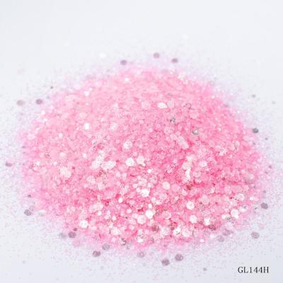 China Nail Decoration Polyester Hexagonal Holo Glitter Mix Rainbow Chunky Glitter For Christmas Supplies for sale