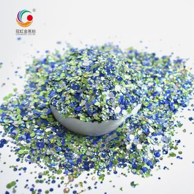 China Chunky Starry Gold Glitter Powder Nail Sparkle Powder For Sticker Printing for sale