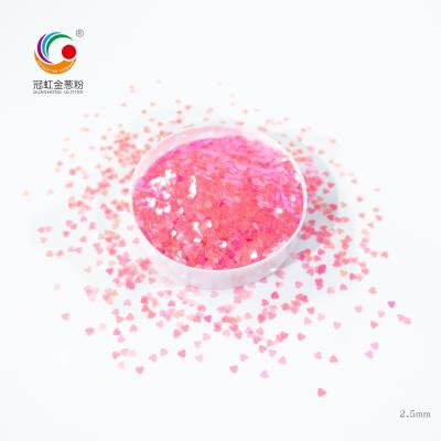 China Pink Black Rainbow Chunky Nail Art Glitter Powder Heart Shaped For Crafts for sale