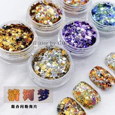China Multi Colors Loose Chunky Glitter Mix Fine Polyester Glitter Bulk For Nail Art DIY Craft for sale