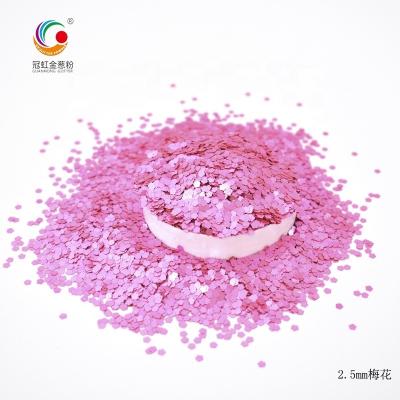 China Hexagonal Crystal Metallic Cosmetic PET Glitter Powder 3D Mix Sequin Craft Leather Silkscreen for sale