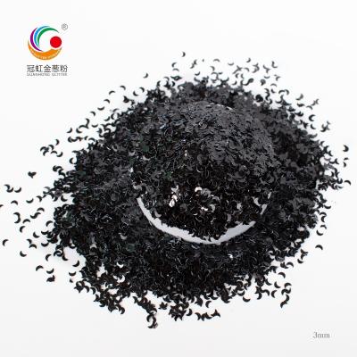 China Oily Nail Polish Loose Bulk Chunky Glitter Black Orange Pink PET Powder OEM for sale