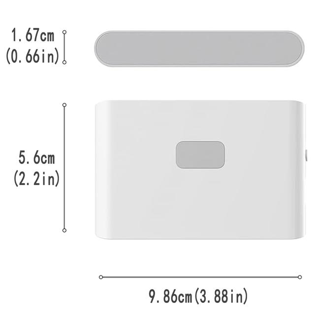 Close-up view of motion sensor night light showing LED panel