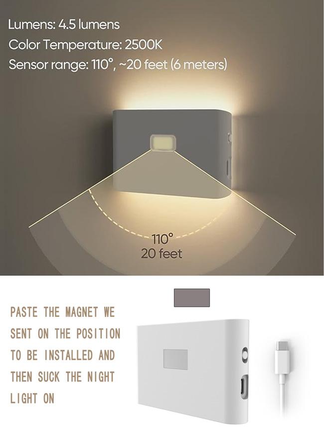 Multiple motion sensor night lights installed in different locations
