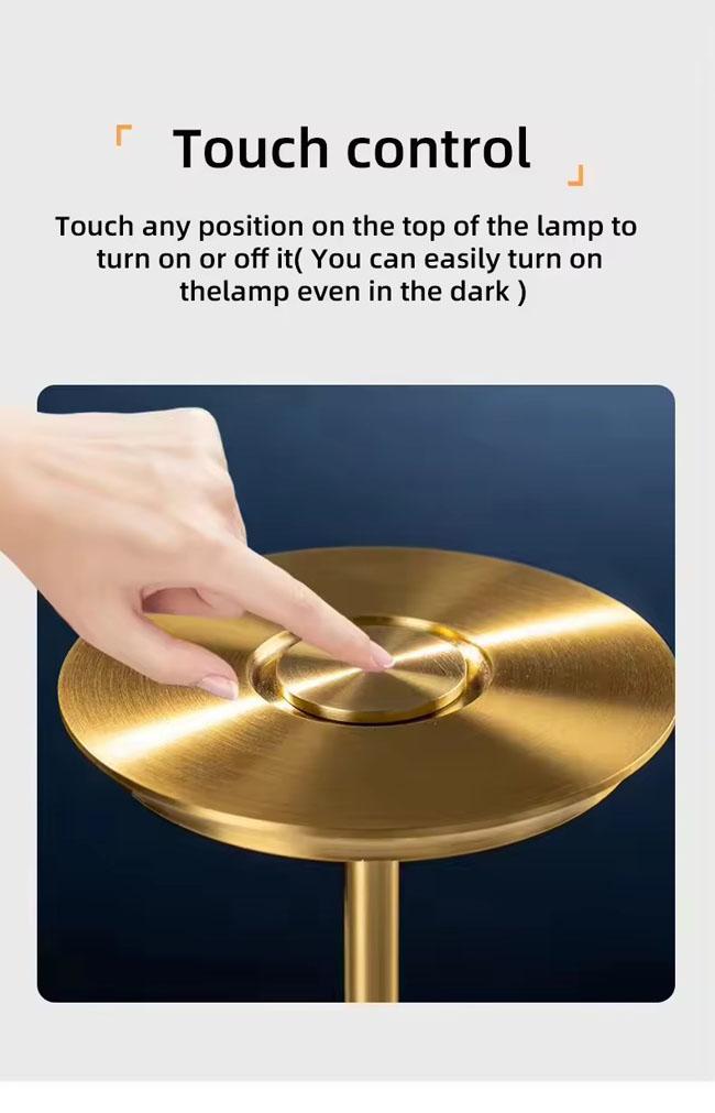 Close-up of desk lamp's Type-C charging port and base