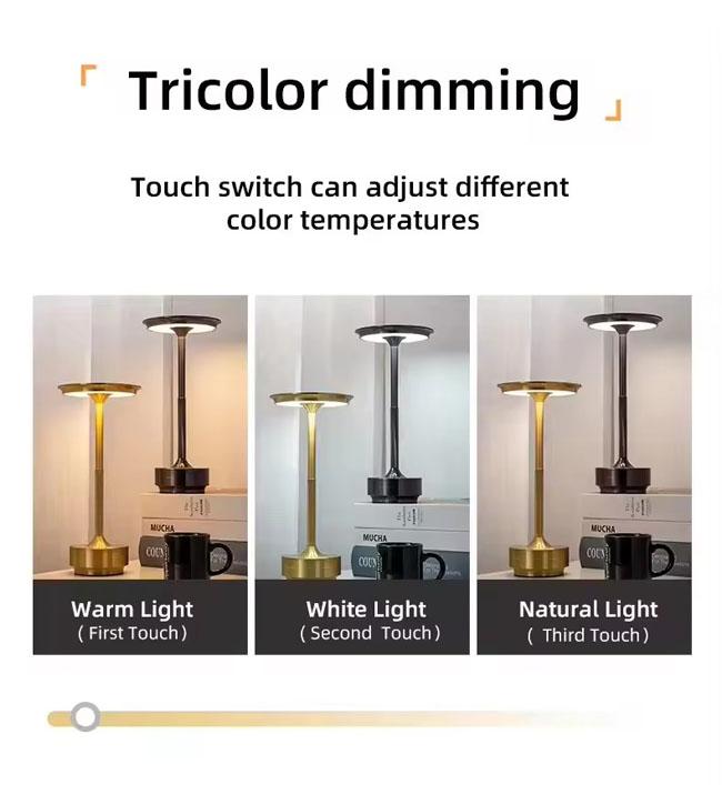 LED desk lamp illuminating workspace with warm light