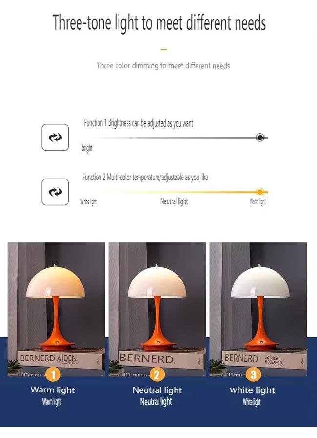 Different color temperature settings of the LED lamp