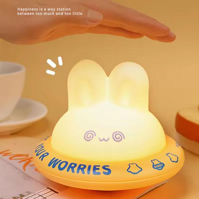 LED night light showing warm illumination in dark setting