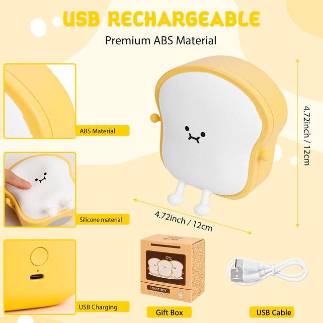 Compact LED night light showing warm illumination