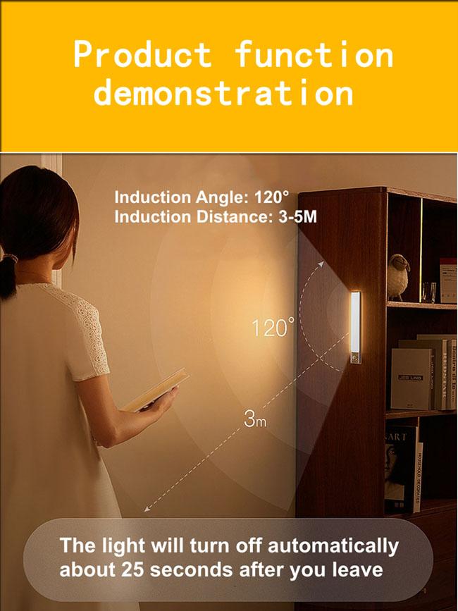 LED motion sensor light showing magnetic mounting feature
