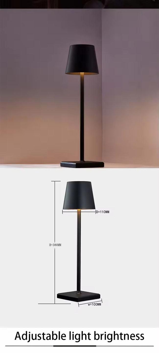 Close-up of LED desk lamp showing touch controls