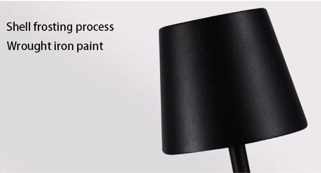 Side view of C-shaped LED desk lamp design