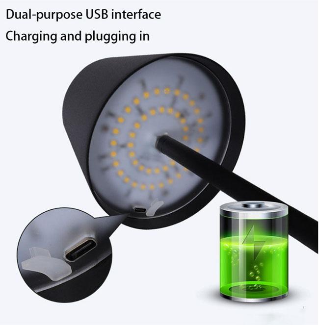 Package contents of LED desk lamp with accessories