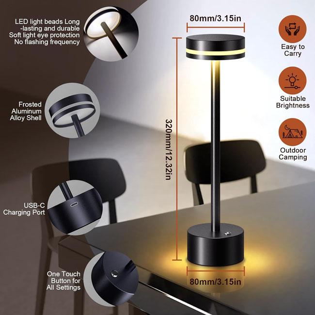 LED desk lamp in warm white lighting setting