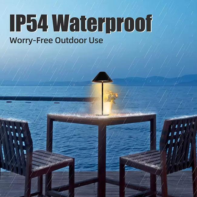 LED table lamp showing USB charging port