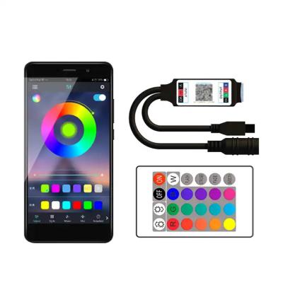 China Mini Ir RGB Blue Tooth LE Controller 5V 12V 24V 6A Duoco Strip APP 24key Ir Remote Control Led RGB Strip Light Control for sale