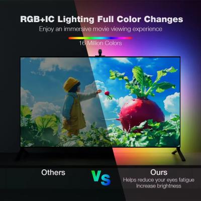 中国 65-75 inches Alexa Google Home Ambient Smart App Wifi Immersion TV Backlights with Camera RGBIC 販売のため
