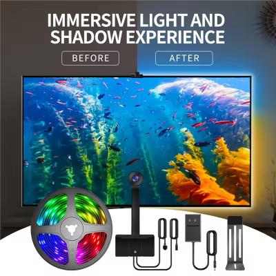 China IP20 3.8m 12V RGBIC Video Game Display Accessories RGB Decor Bar LED Smart TV Backlight Strips Lights With Camera for tv à venda