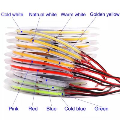 China Indoor en outdoor 230v 220v Ac Fob Cob Led Tape Warm White Blue Ip65 Waterdicht 0.3kg Productgewicht Te koop